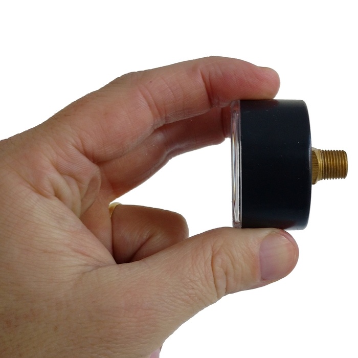 Manômetro Horizontal 150 PSI / 10 Bar Com Rosca 1/8" BSP, Caixa Em ABS/Seco Ø 40 mm Cód. 288001