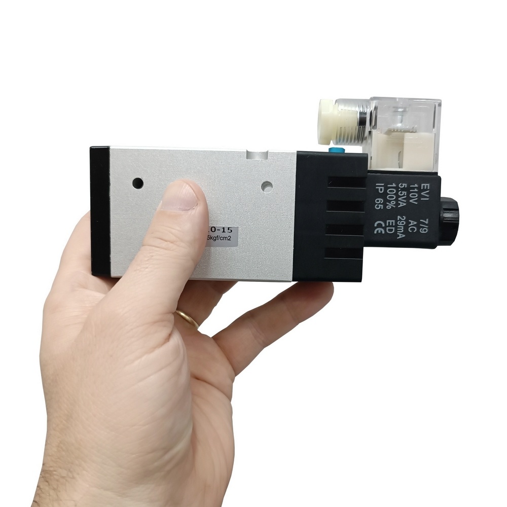 Válvula Solenóide/Mola 1/2" 3/2" Vias 110 VCA - Modelo 3V410-15 Cód. 461049